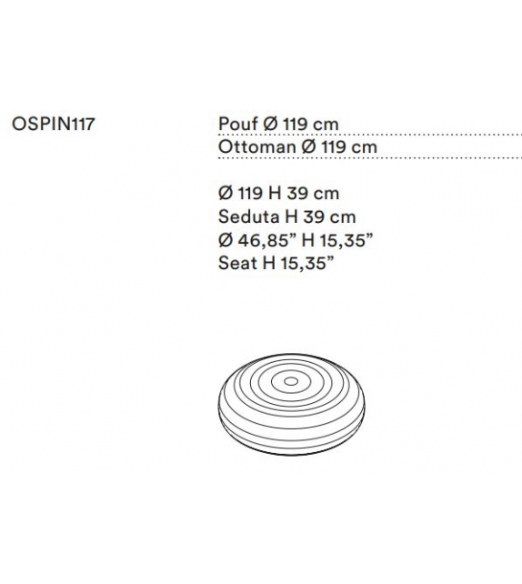 Spin Large Tacchini Pouf - Miliashop