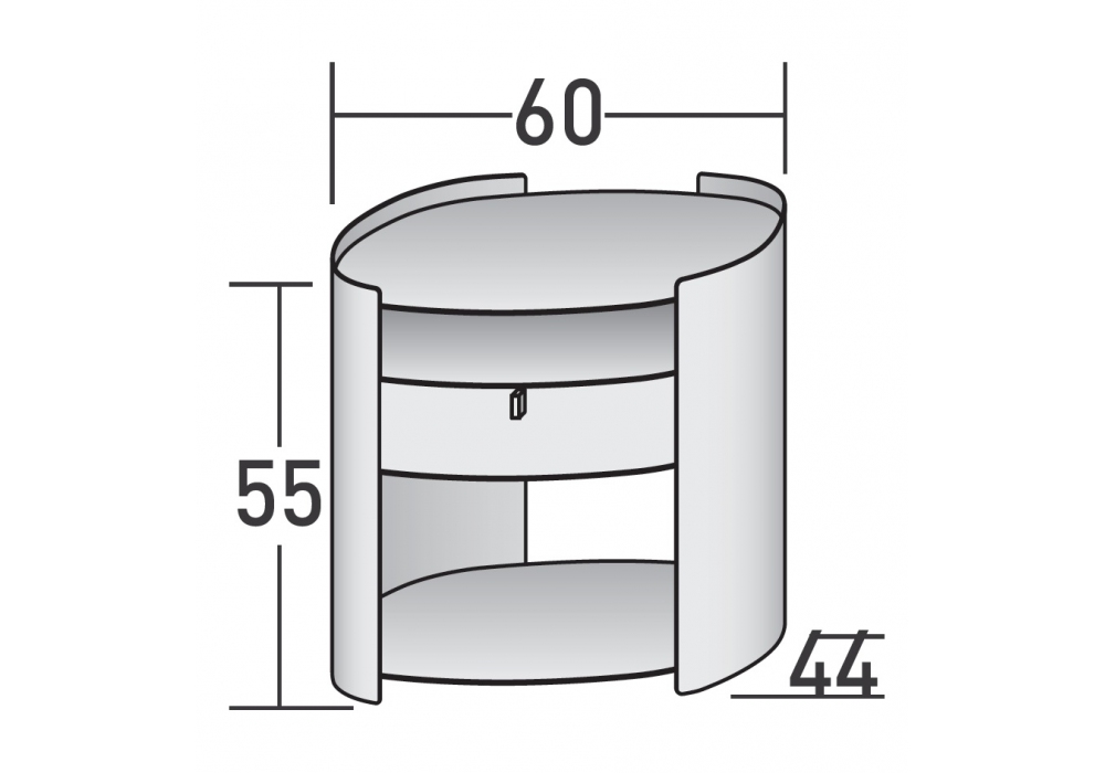 Lotus Flou Bedside Table - Miliashop