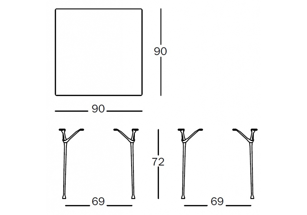 Officina Magis Square Table - Miliashop