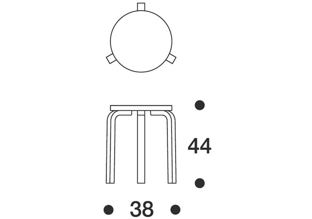 Listo para entregar - 60 Stool Artek Taburete - Milia Shop
