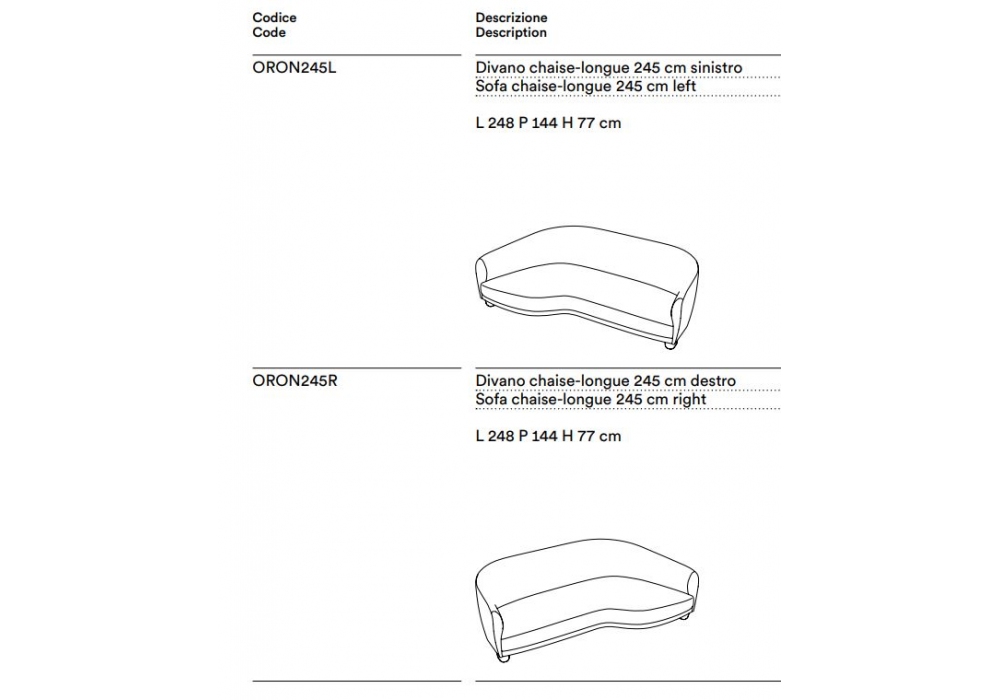 Roma Nuvola Sofa-Chaise-longue Tacchini - Miliashop