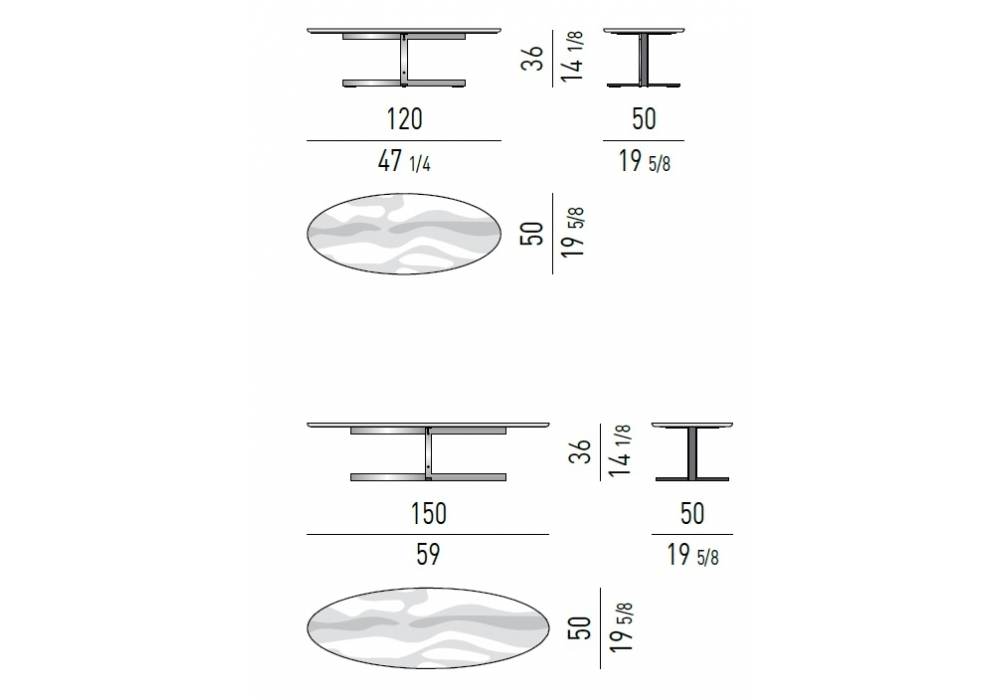 Catlin Oval Coffee Table Minotti - Milia Shop